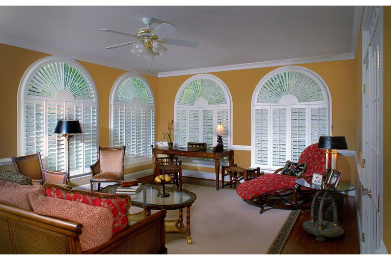 Arched Sunburst Wood Shutters from Direct Buy Blinds